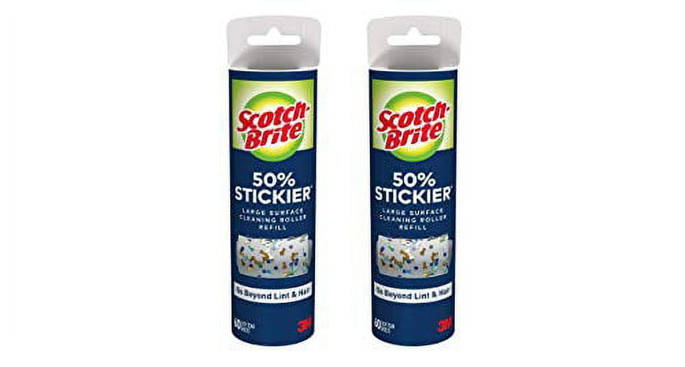 (2) Scotch-Brite Large Surface 8" Wide Lint Roller Refills (120 Sheets ...