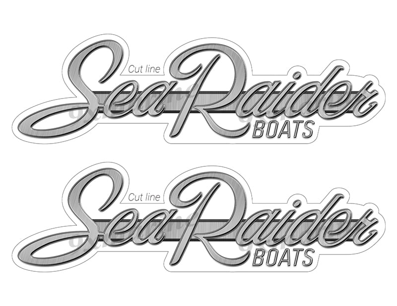 2 Sea Raider Boat Stickers "3D Vinyl Replica" of original - 10" long ...