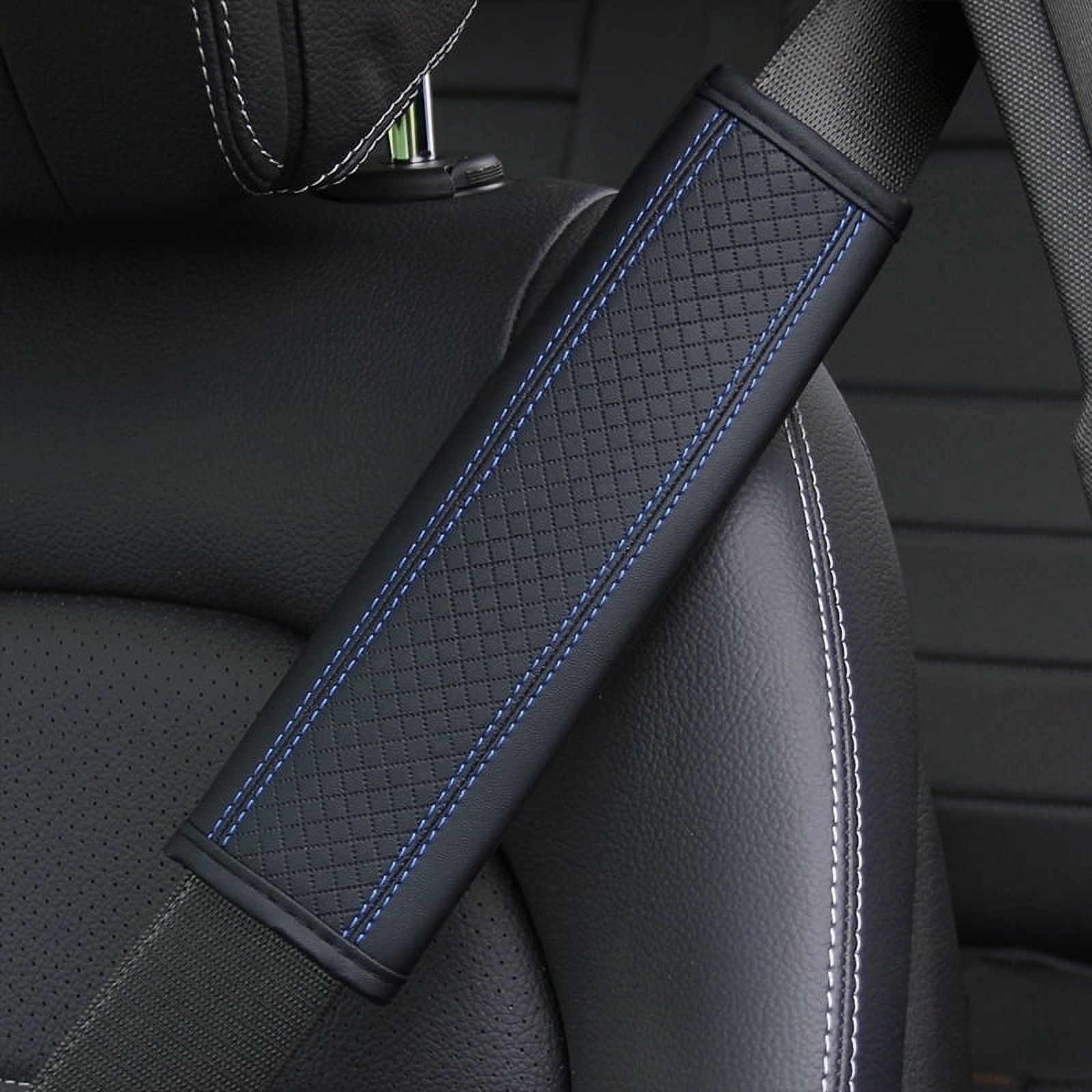 2 Seat Belt Pad Seat Belt Cushion Belt Cover Leather Shoulder Strap Pad ...