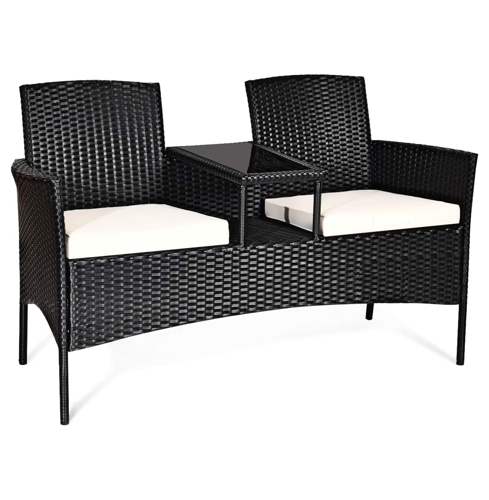 2-Seat Patio Conversation Sets, Outdoor Patio Loveseat Set with ...