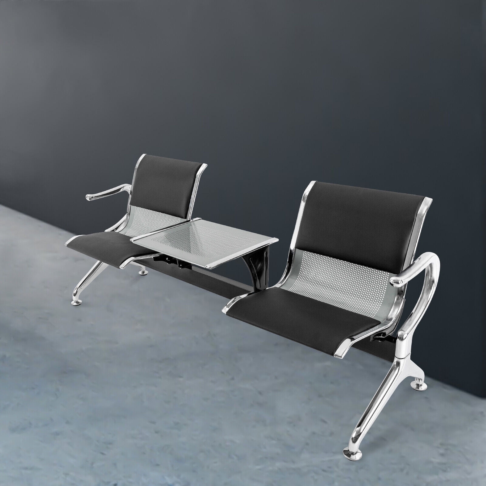 2-Seat Waiting Chair Reception Room Guest Chair Airport Bench Guest ...