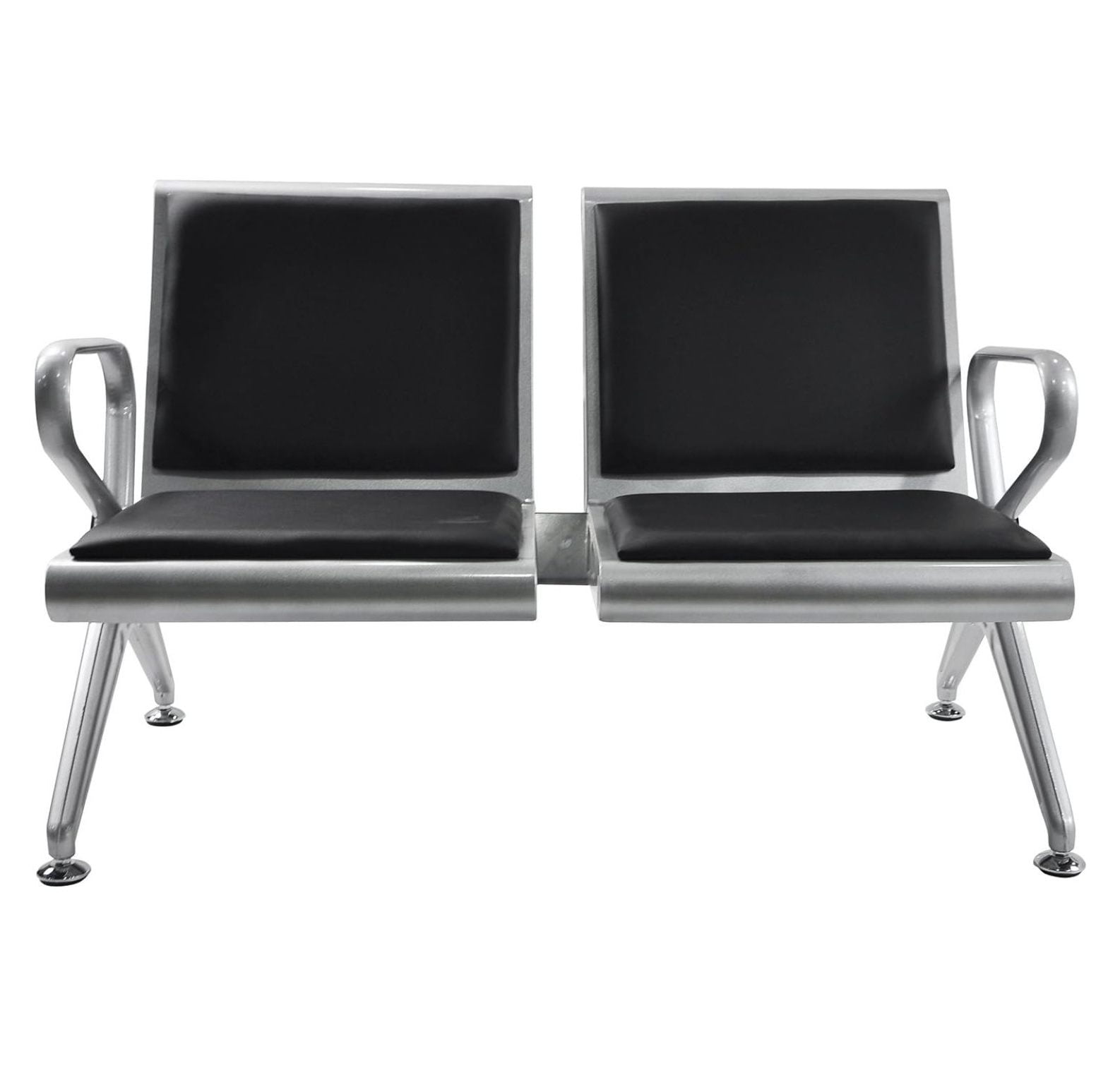2 Seat Waiting Room Chairs, PU Leather Waiting Room Bench with Arms ...