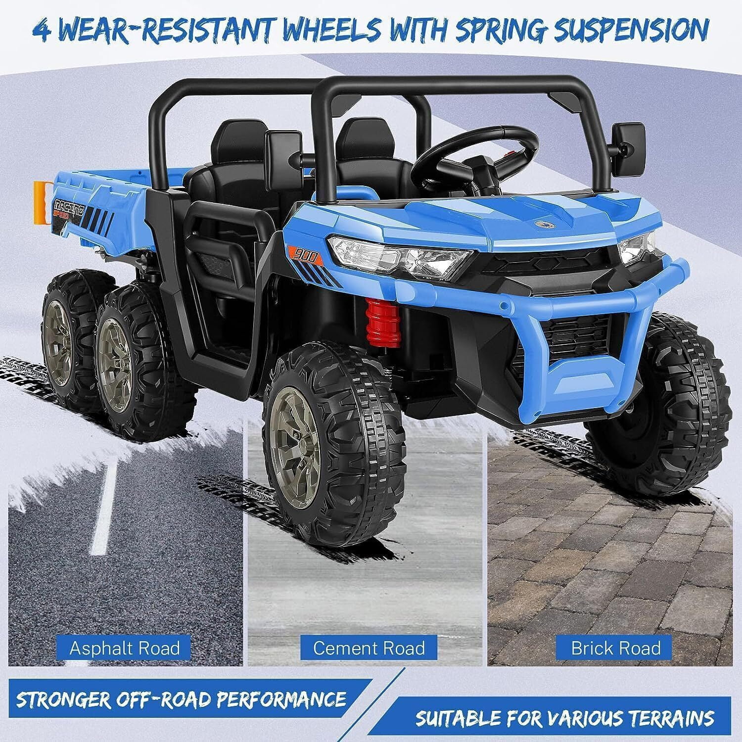 2 Seater 24V Electric Ride-On Tractor with Dump Bed and 4WD - Walmart.com