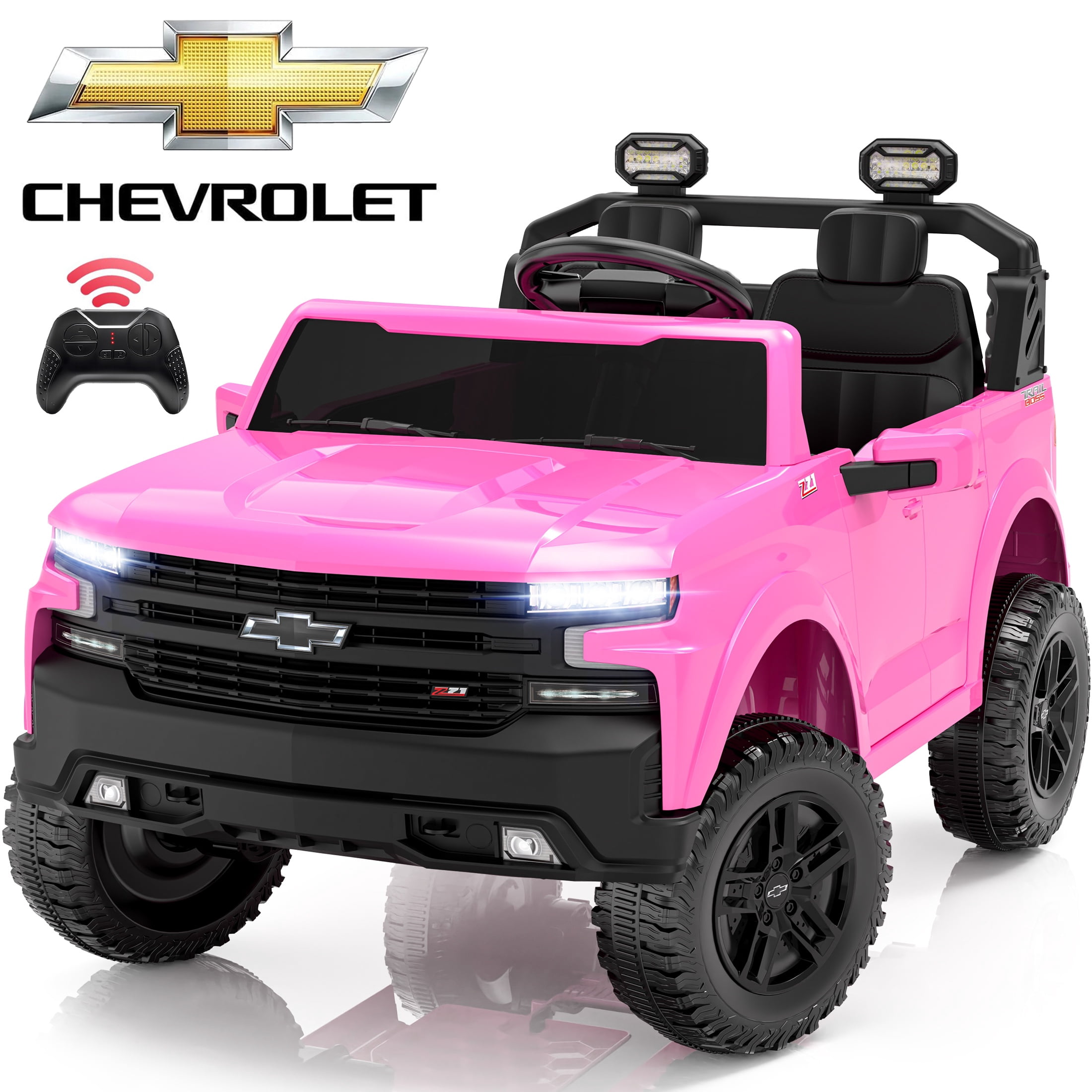 24V Licensed Chevrolet 2-Seater Kids Ride On Truck with Remote Control ...