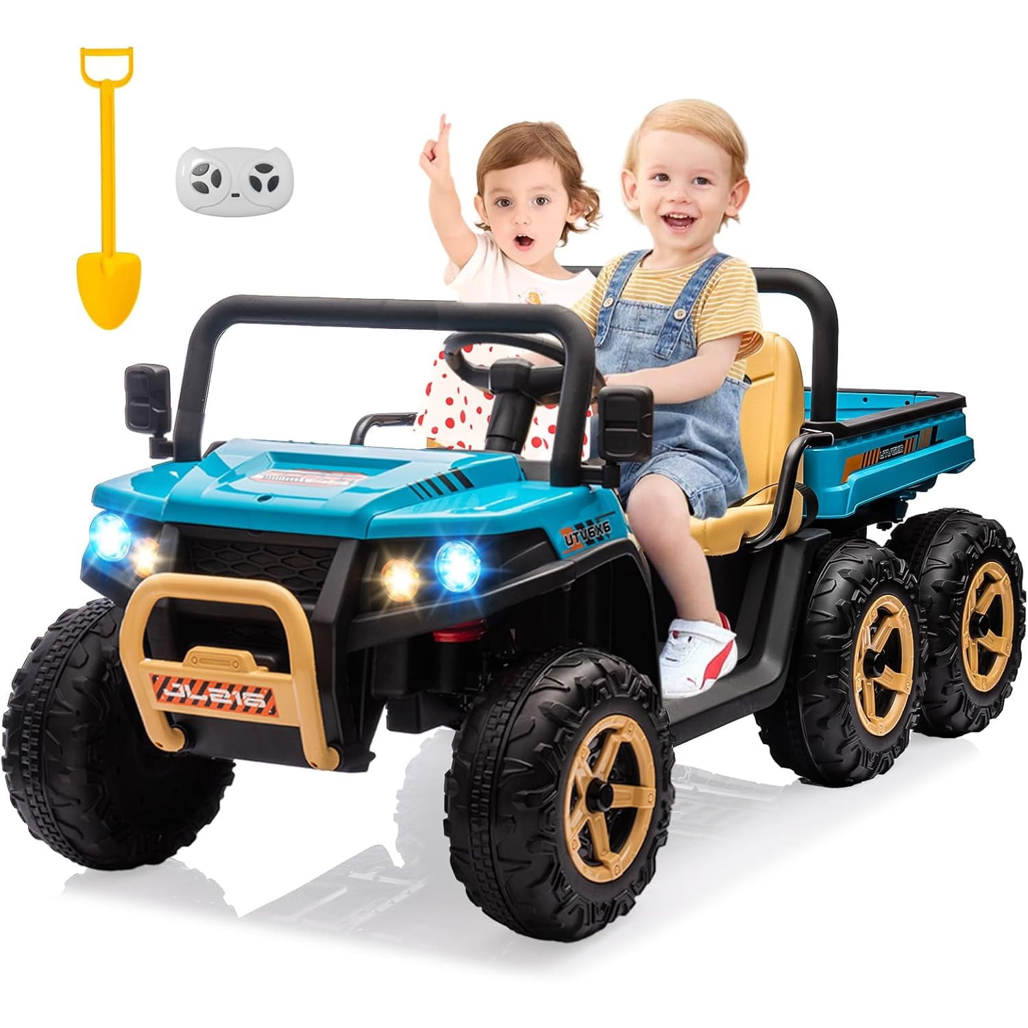 2 Seater 4WD Ride on Car for Kids with Remote Control, 24V Ride on Dump ...