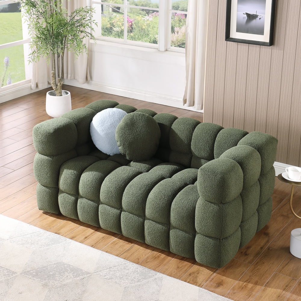 2 Seater Cloud Sofa, Modern Human Body Structure Upholstered Boucle ...
