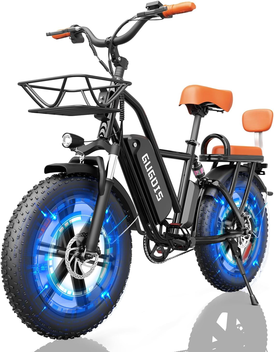 2 Seater Electric Bike for Adults Teens, 20" Integrated Wheel 4.0‘’ Fat ...