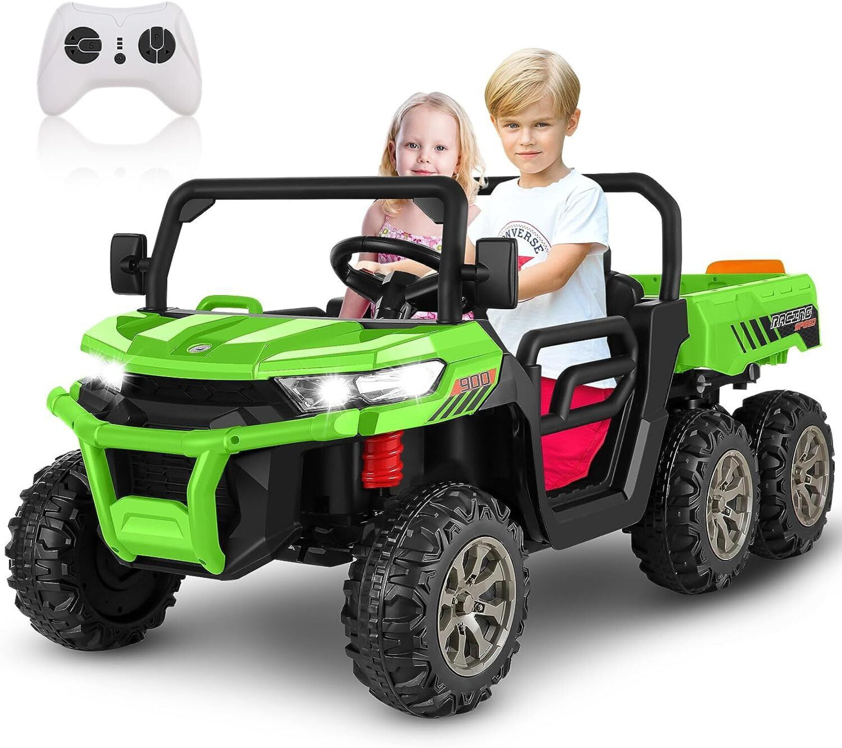 2-Seater Electric Ride-On Truck with Remote Control and Dump Bed - 24V ...