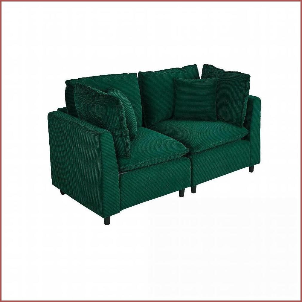 2-Seater Modular Corduroy Sofa for Living Room – DIY Combination, Thick ...