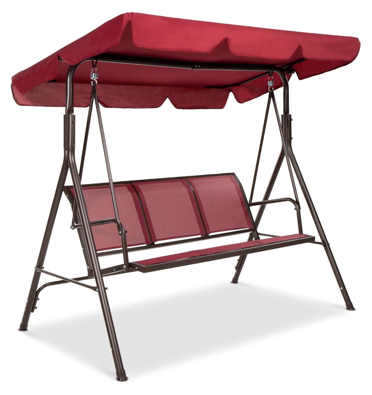 2-Seater Outdoor Adjustable Canopy Swing Glider, Patio Loveseat Bench ...
