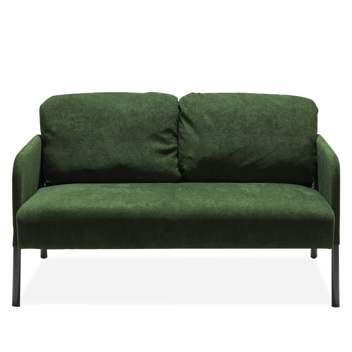 2 Seater Polyester Fabric Sofa, Modern Loveseat Sofa with Side Bags ...