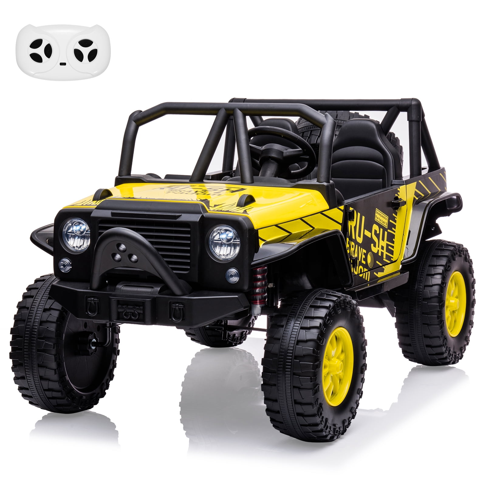 2 Seater Ride On Truck Car, 24V Battery Powered Kids Car with Remote ...
