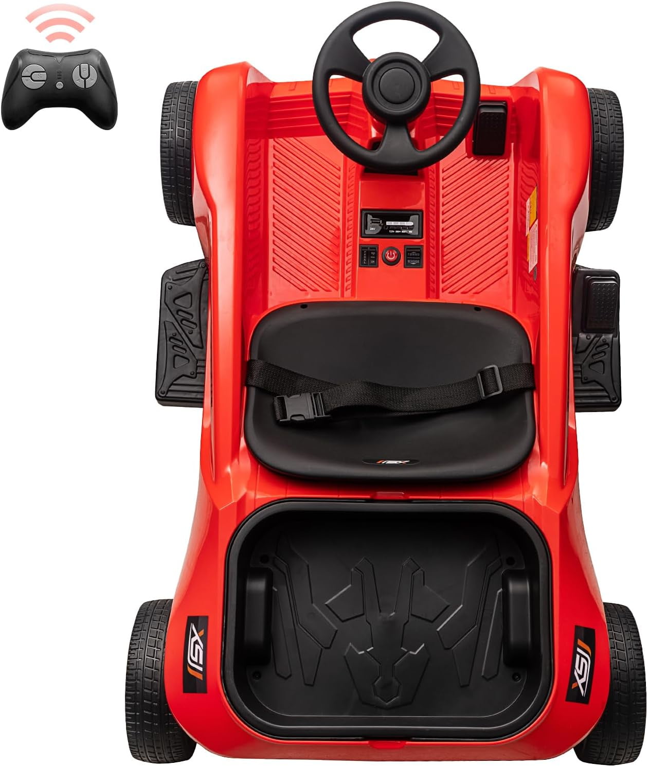 2 Seaters 4-Wheelers Electric Ride On Toy for Kids, Electric Stroller ...