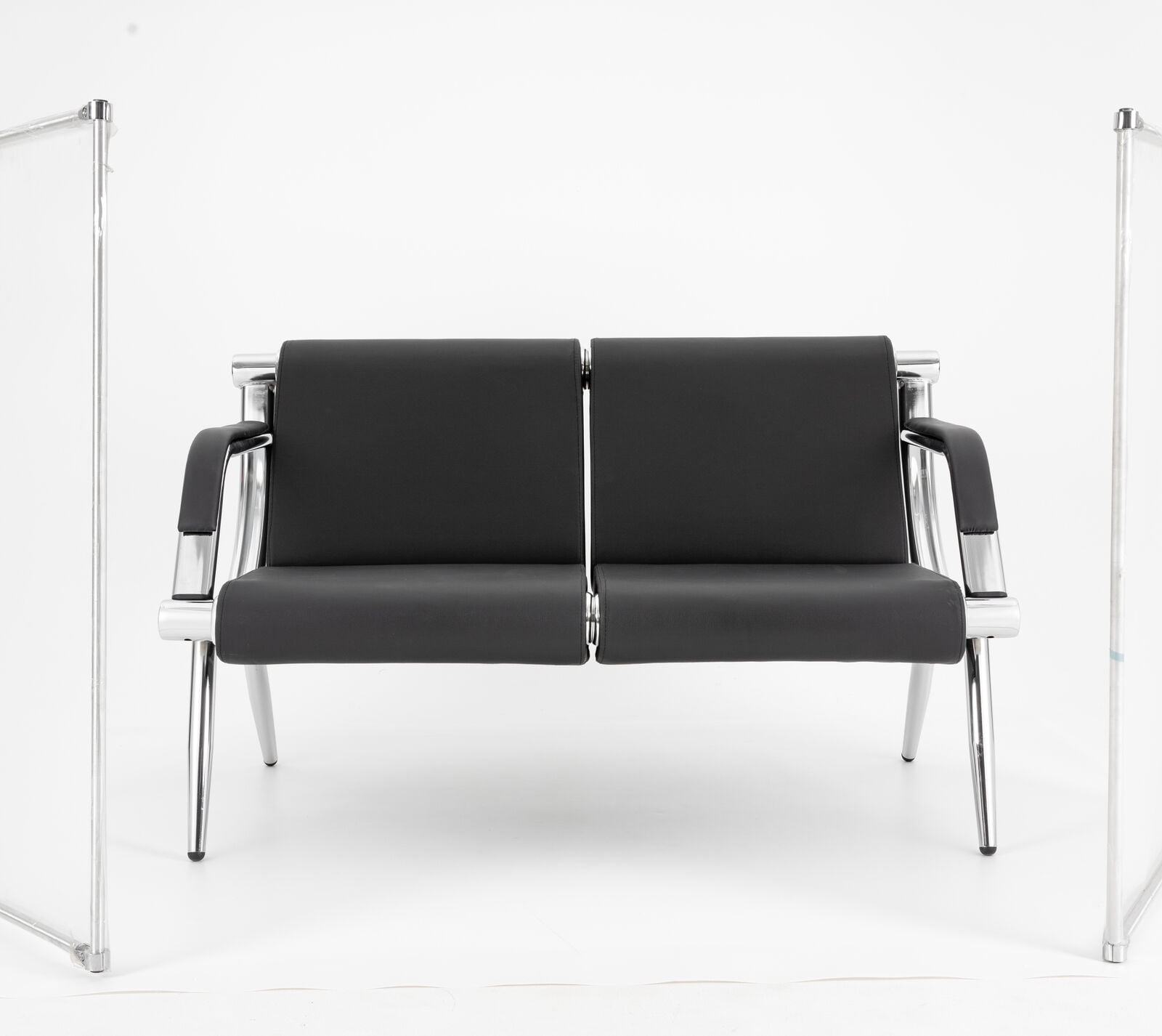 2 Seats Waiting Room Chair Reception PU Leather Office Airport Bank ...