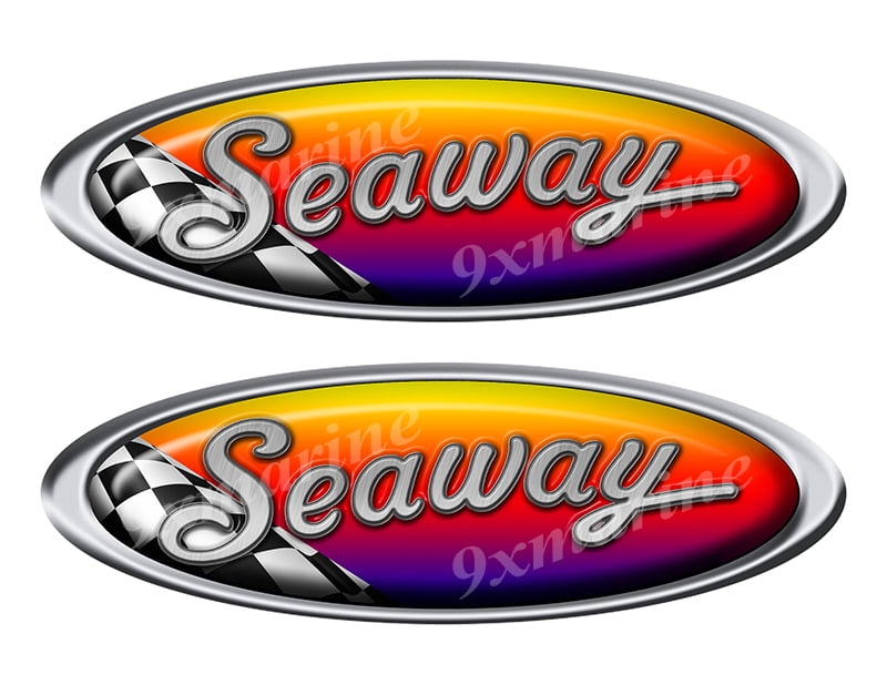 2 Seaway Red Racing Oval Stickers - Walmart.com