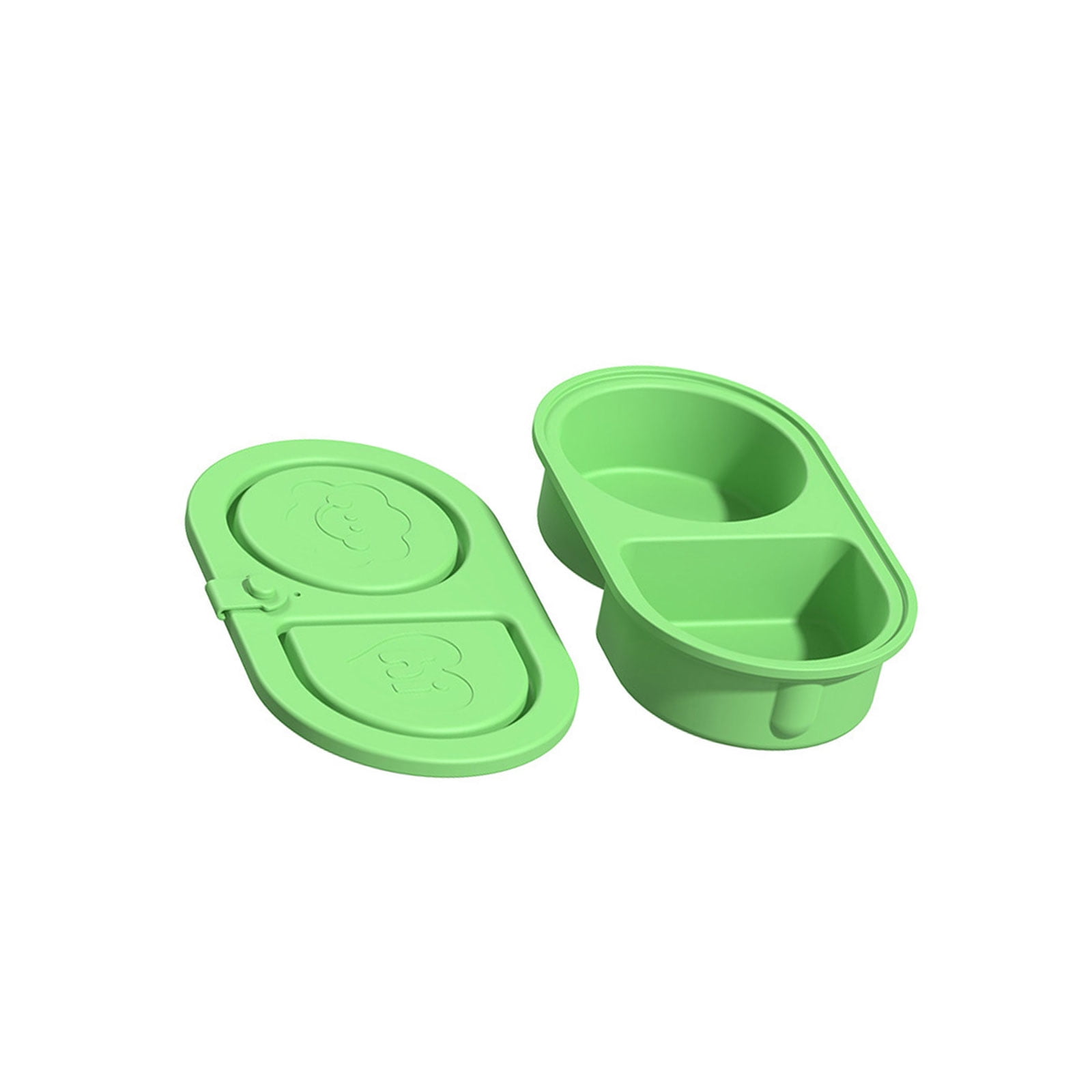 2 Section Compartment Silicone Container Easy to Carry Design Snacks ...