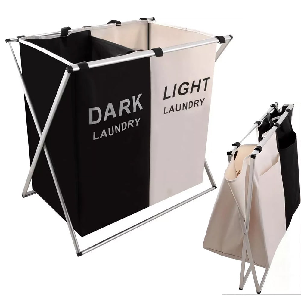 ALORHARDRO 2-Section Laundry Sorting Hamper Laundry Basket Laundry ...