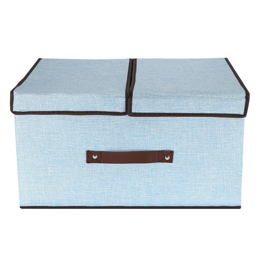 2 Section Storage Box Organizer Divider with Lid and Removable Liner ...