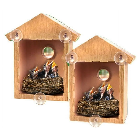 Walmart 2 Way See Through Mirrored Bird House - Window Mounted Nesting ...