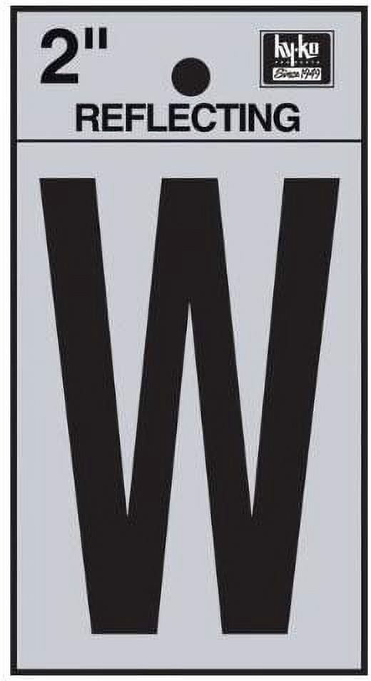 2" Self Stick Reflective Letter Number [Set of 10] Letter: W - Walmart.com