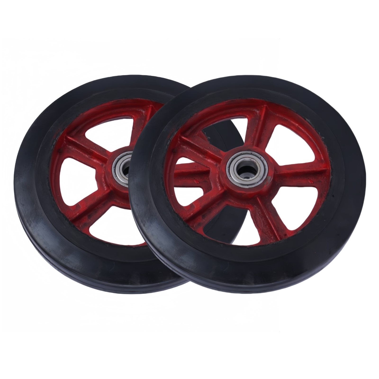 2 Set 10" Rubber Solid Flat Free Replacement Tires and Wheels Bearings ...