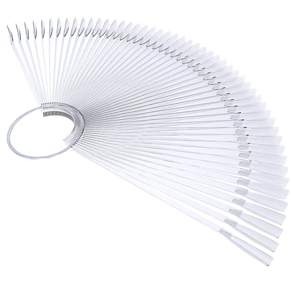 2 Set 100 Tips Clear Nail Art Swatches Sticks Polish Board Display ...