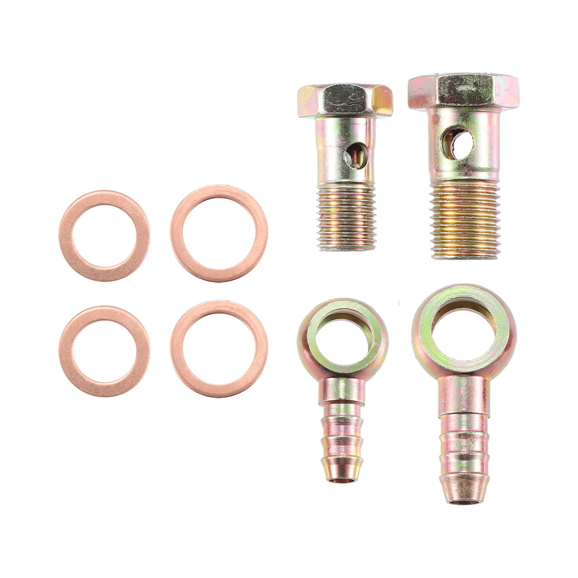 2 Set 12mm 14mm Banjo Hose Barb Bolt Fittings Banjo Bolt Washer Bronze ...