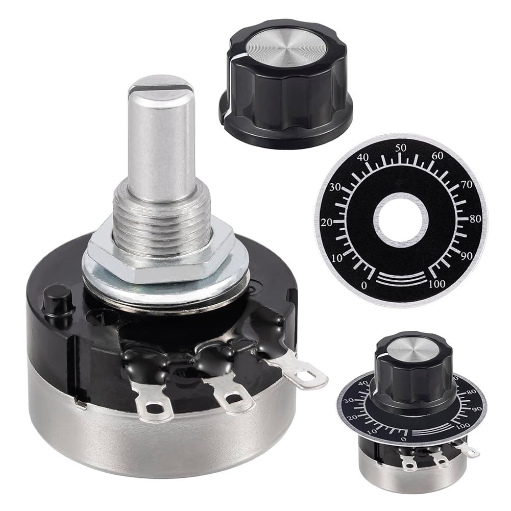 2 set 1K Ohm Single Turn Carbon Film Potentiometer for B102 with Knobs and Dial - Walmart.com
