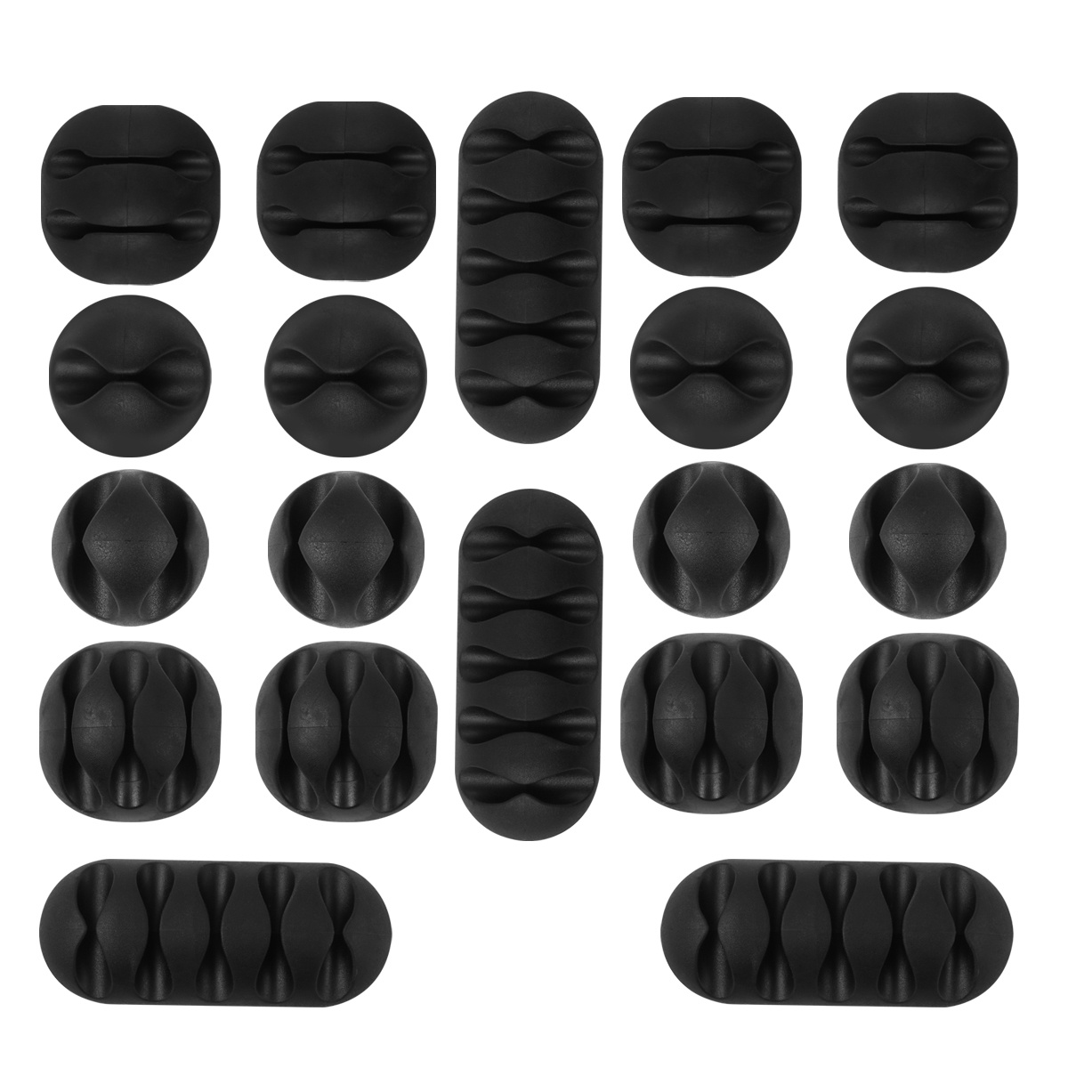 2 Set/20 Desk Cable Organizer Cord Clip Organizer Cable Organier Black ...