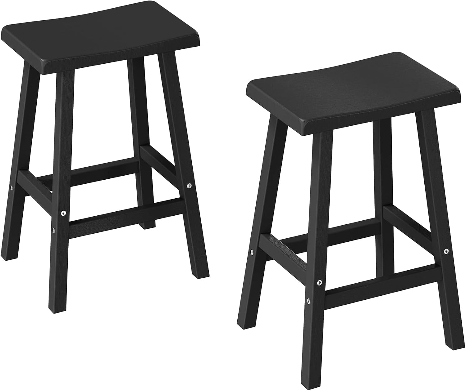 2 Set 24" HDPE Bar Stools Set Outdoor, Durable Resin Bar Chairs with ...