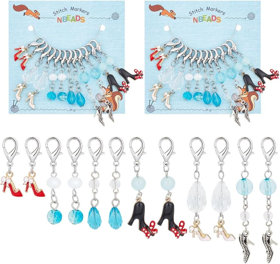 2 Set 24 Pcs High Heel Stitch Markers Enamel Crochet Stitch Marker ...