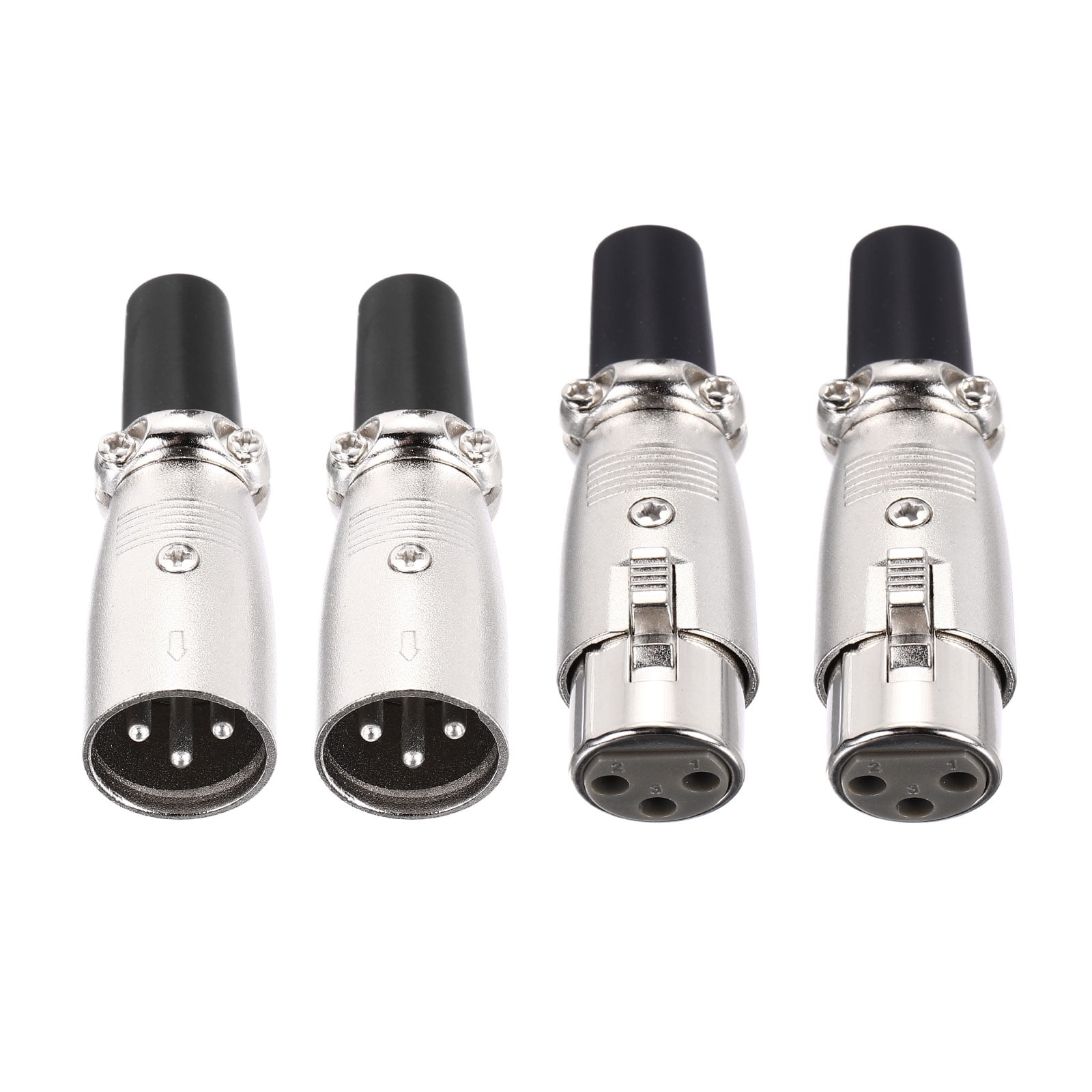 2 Set 3 Pin XLR Connector, Male Female Plug Microphone Cable Connector ...