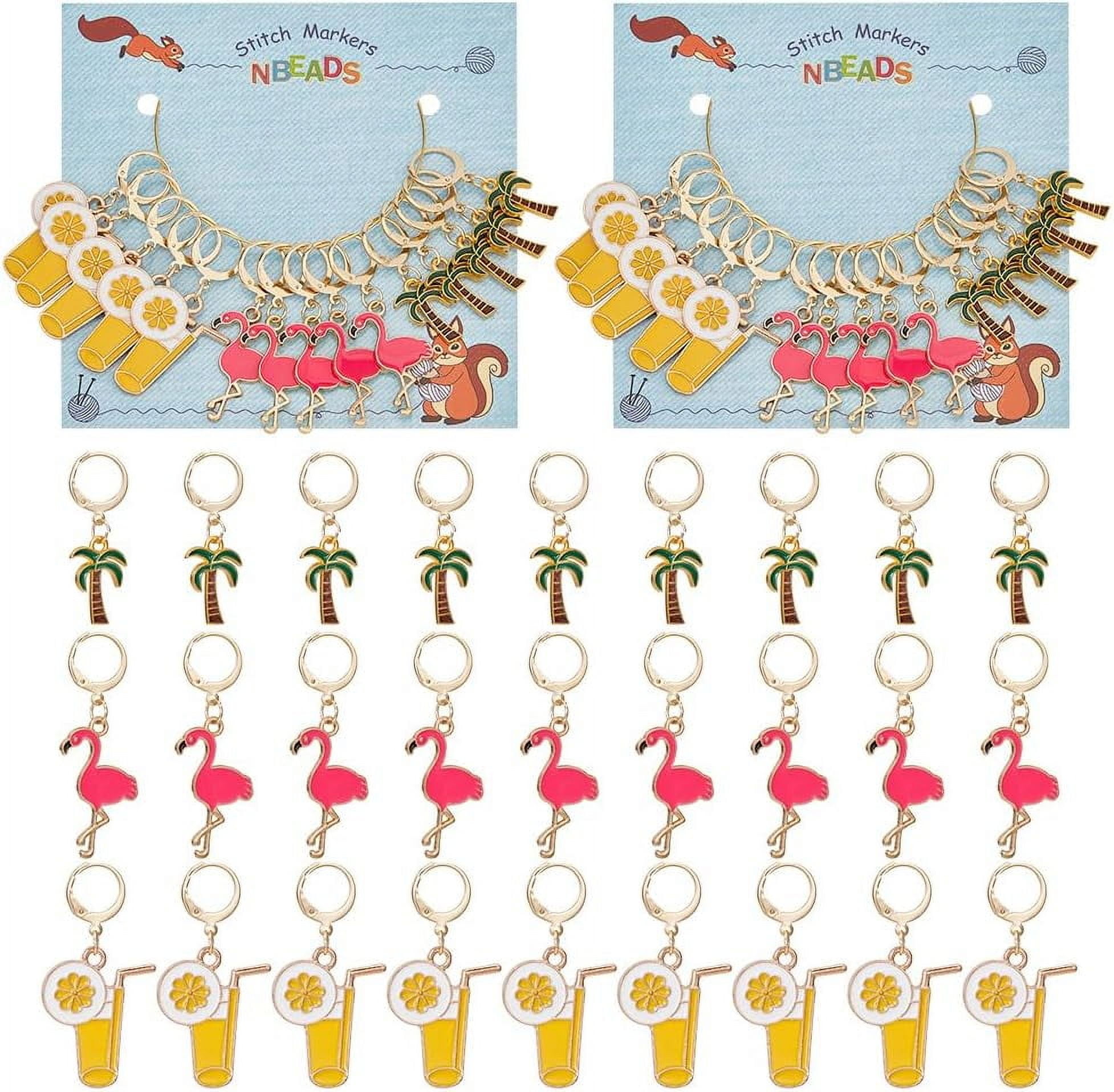 2 Set 30 Pcs Summer Theme Stitch Markers Juice/Flamingo/Coconut Tree ...