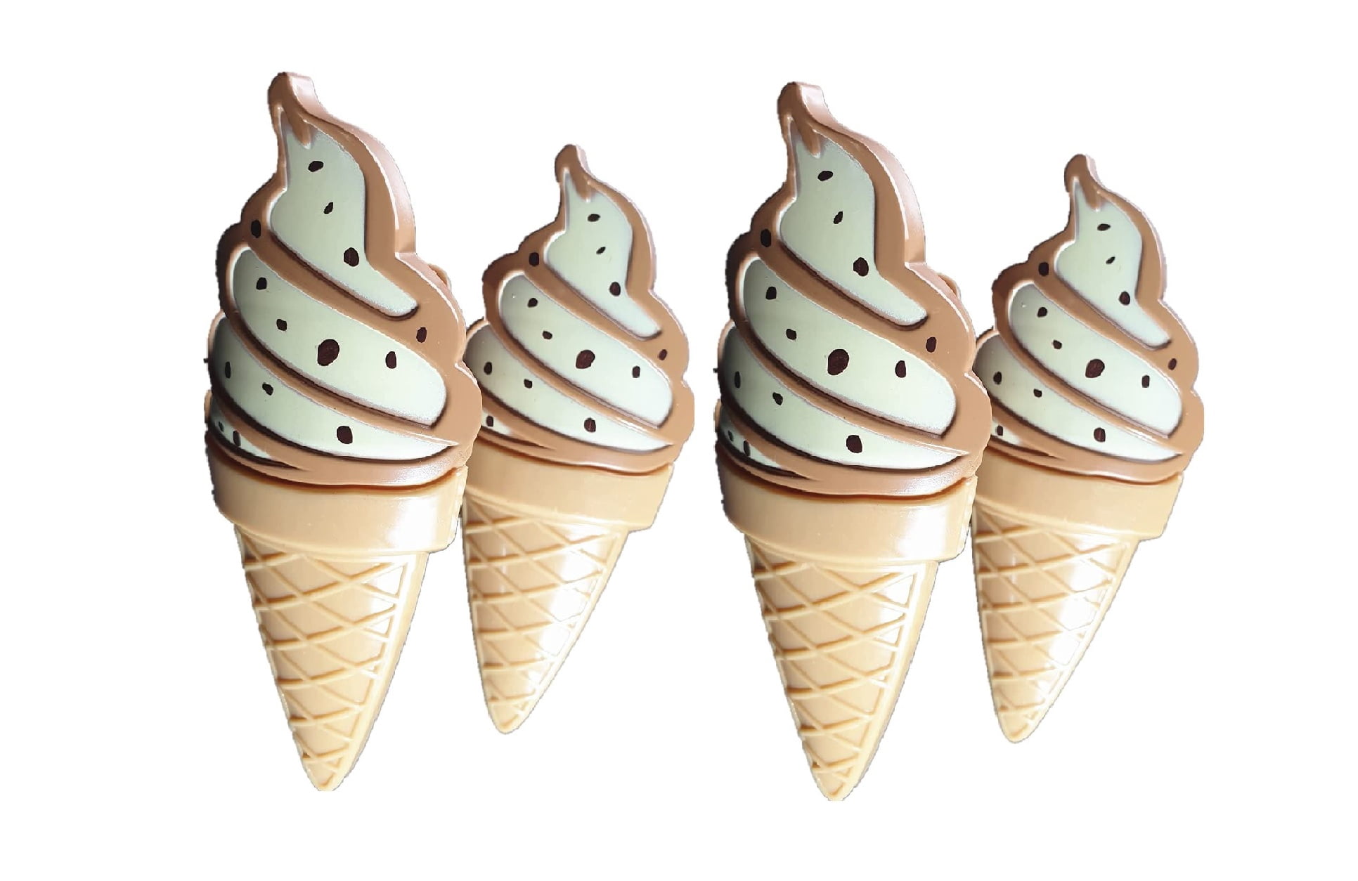 2 Set (4 Ct) White Ice Cream Beach Towel Clips Jumbo Size for Beach ...