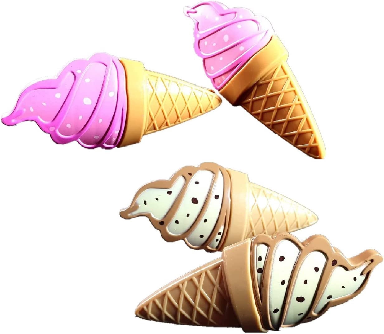 2 Set (4 Ct) White Ice Cream / Pink Ice Cream Beach Towel Clips Jumbo ...
