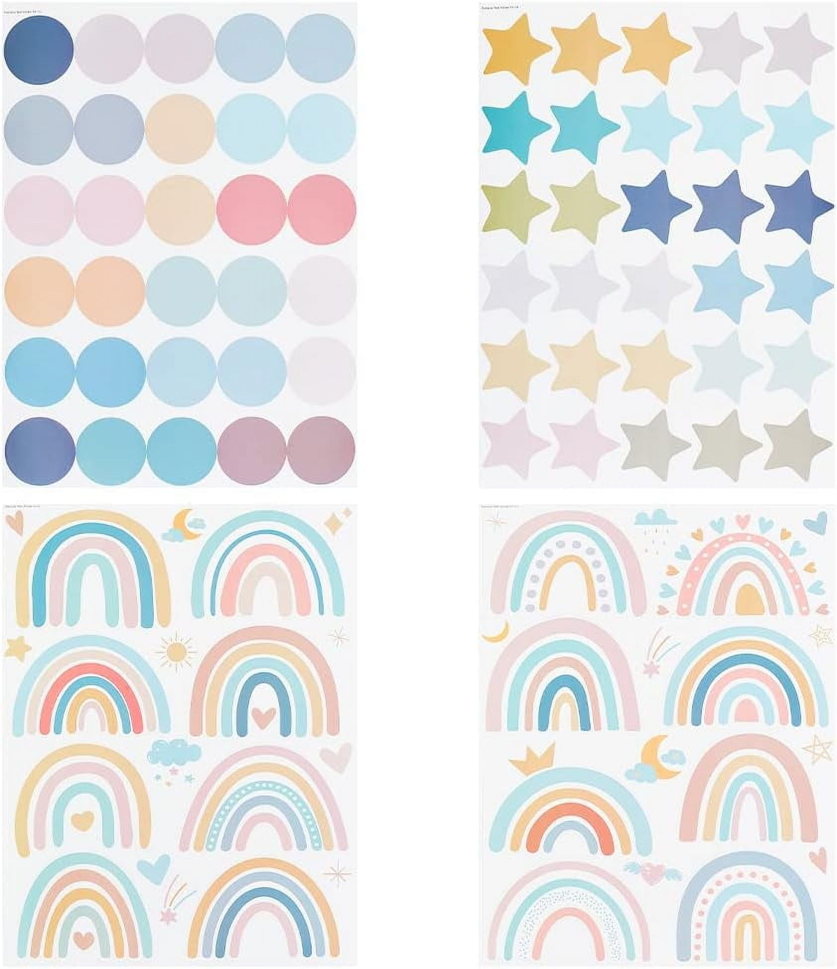 2 Set 4 Sheets 76pcs Rainbow Wall Decals Vinyl Wall Stickers 8.6x11.8 ...