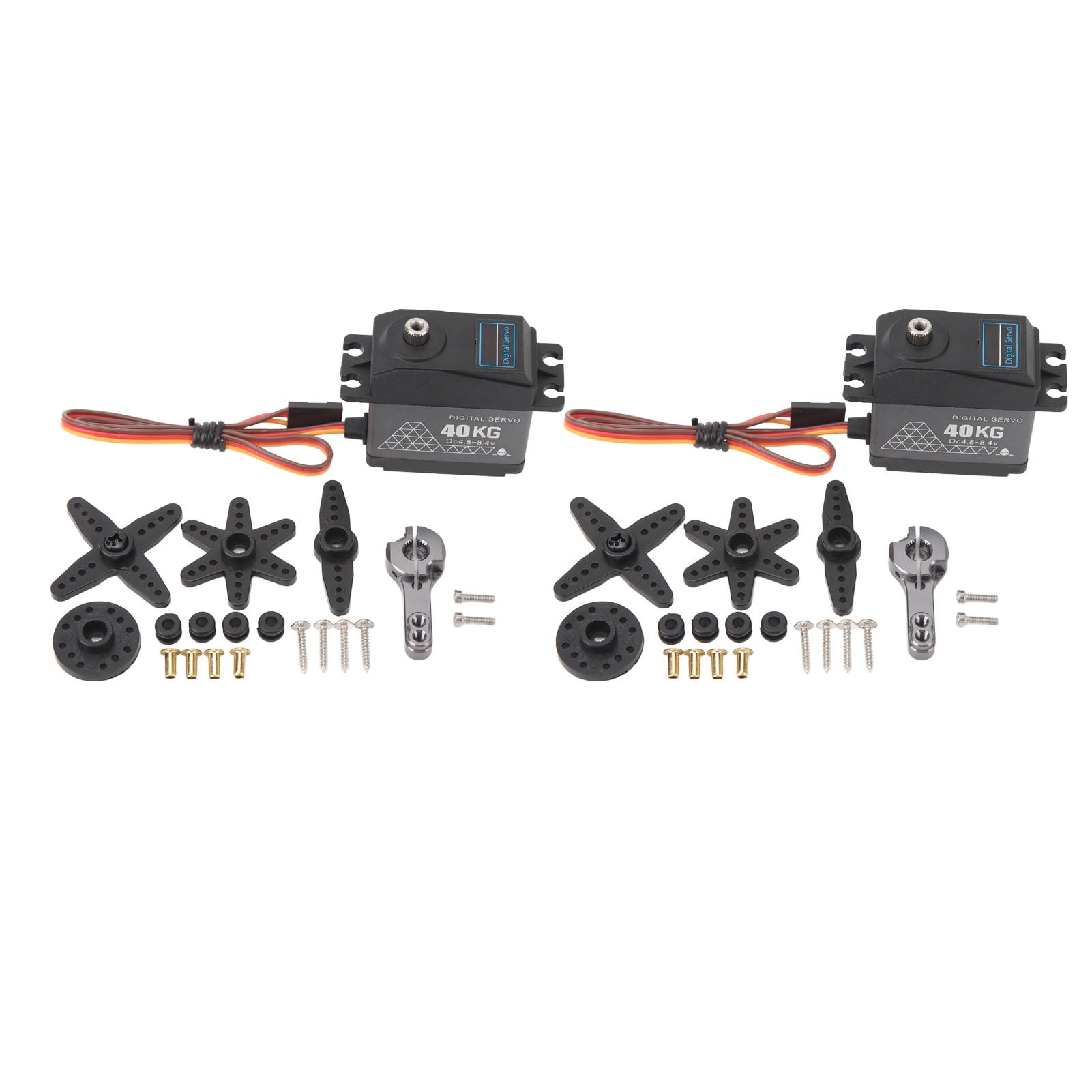 2 Set 40KG RC Digital Servo with 25T Metal Servo Arm Set High Torsion ...