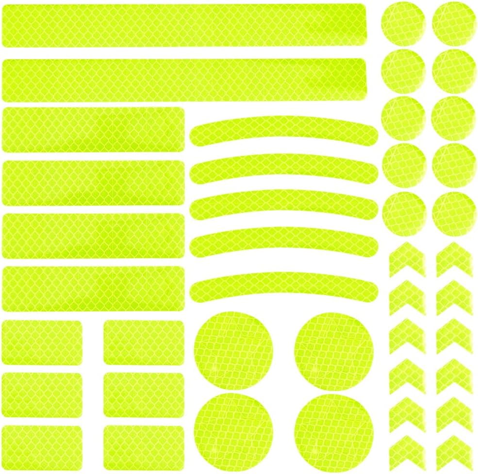 2 Set 40Pcs 7 Styles Outdoor Reflective Stickers Green Yellow ...