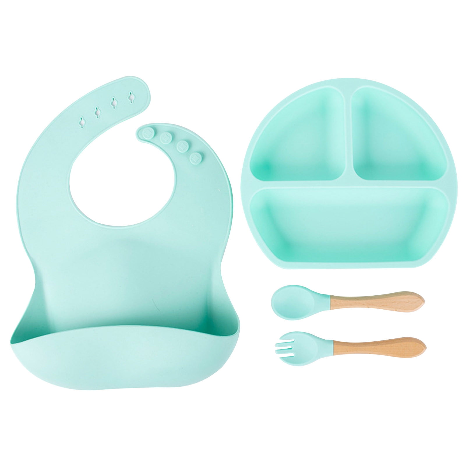 2 Set(4PCS/Set) Pack Silicone Baby Feeding Set Baby Led Weaning ...
