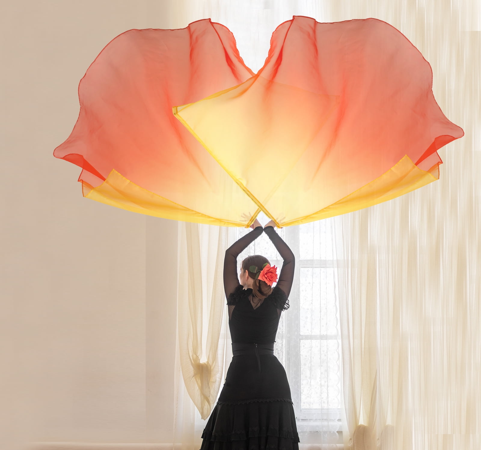 2 Set 55" Praise Dance Worship Flags with Scalable Rod Semicircle ...