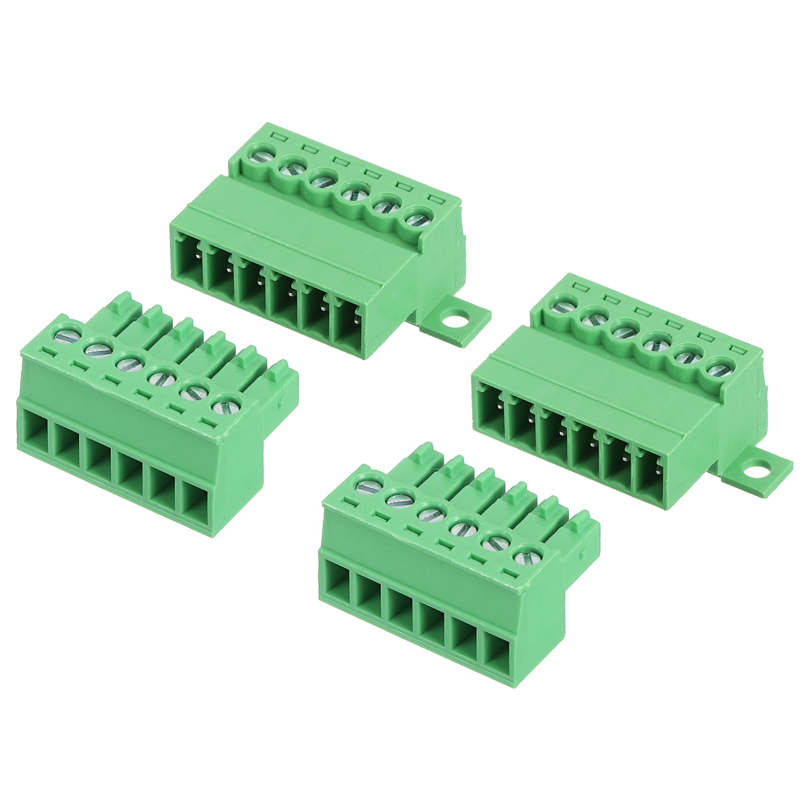 2 Set 6 Pin Screw Terminal Block Connector, 3.81mm PCB Mount Screw ...