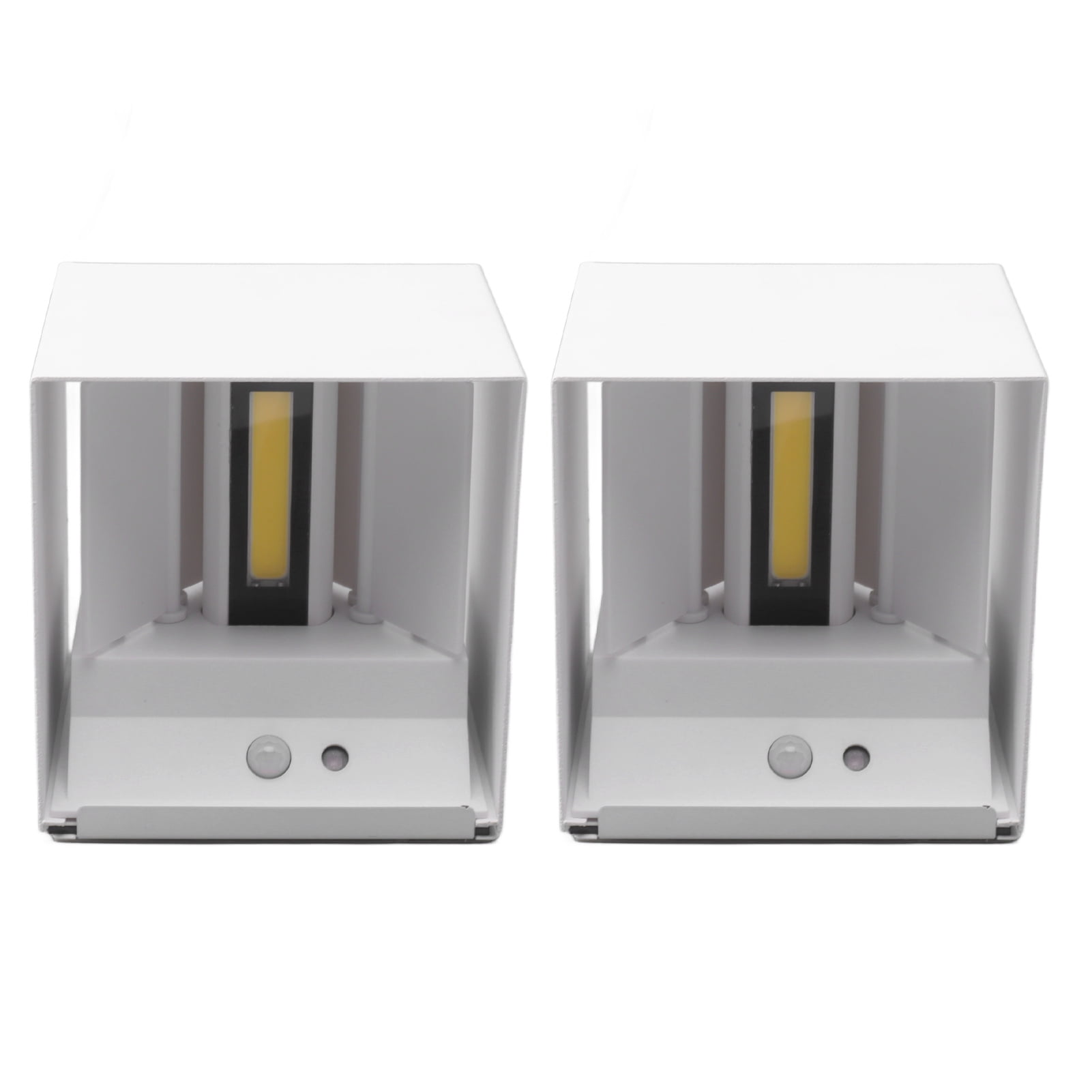 2 Set 6W LED Wall Lamp Magnetic Base Motion Sensing Square Warm White ...