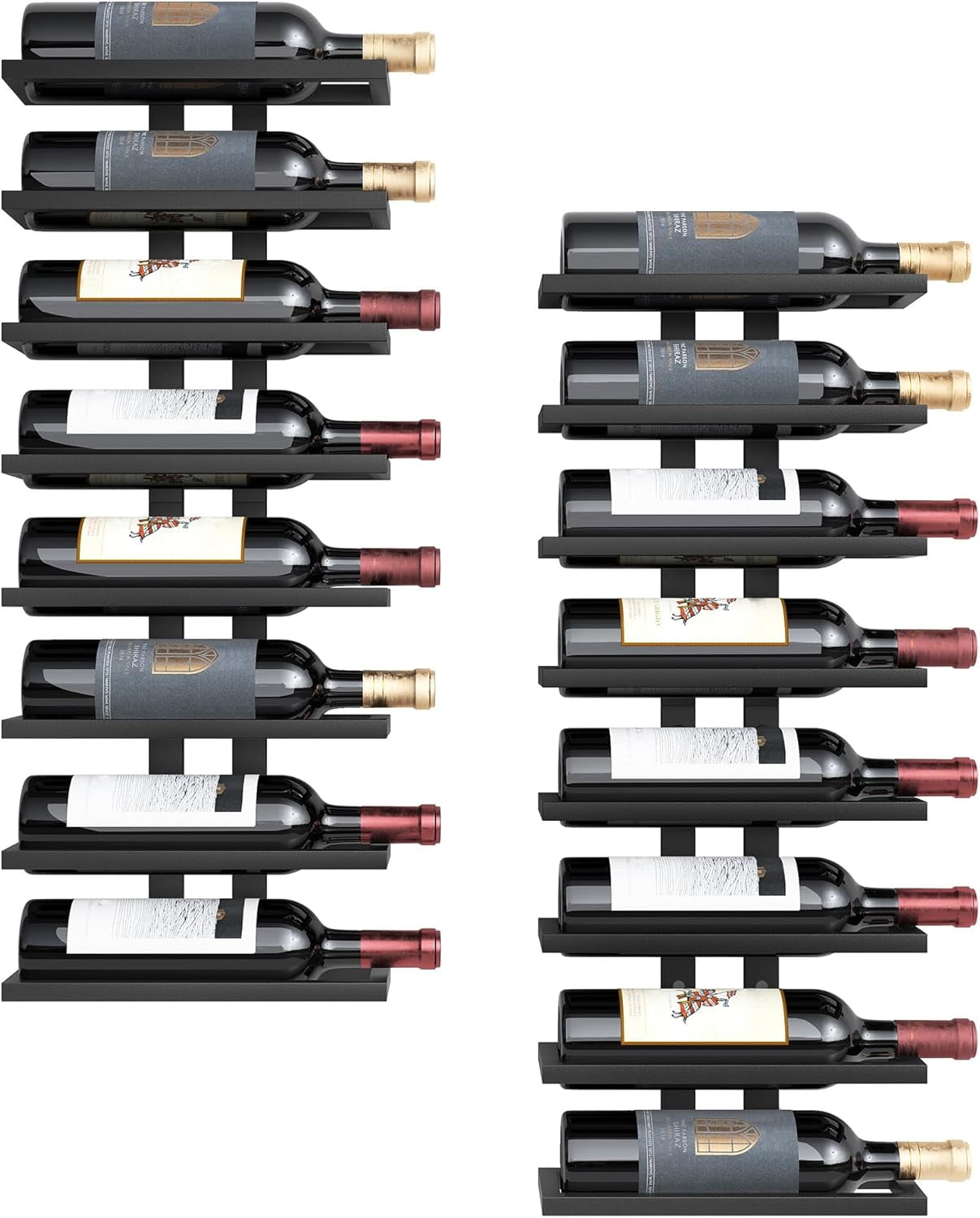 2-Set 8 Tier Wall Mount Wine Rack (16 Tiers), Wall Racks for Wine ...