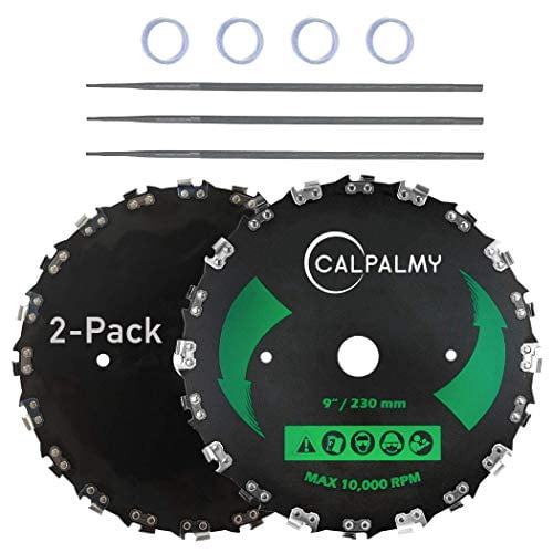 (2-Set) 9" x 20T Chainsaw Tooth Brush Blades - Weed Eater Saw Blade Kit ...