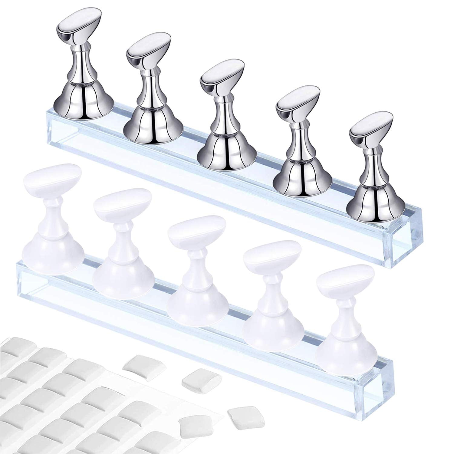 2 Set Acrylic Nail Practice Stand Magnetic Nail Tip Art Display Stand ...