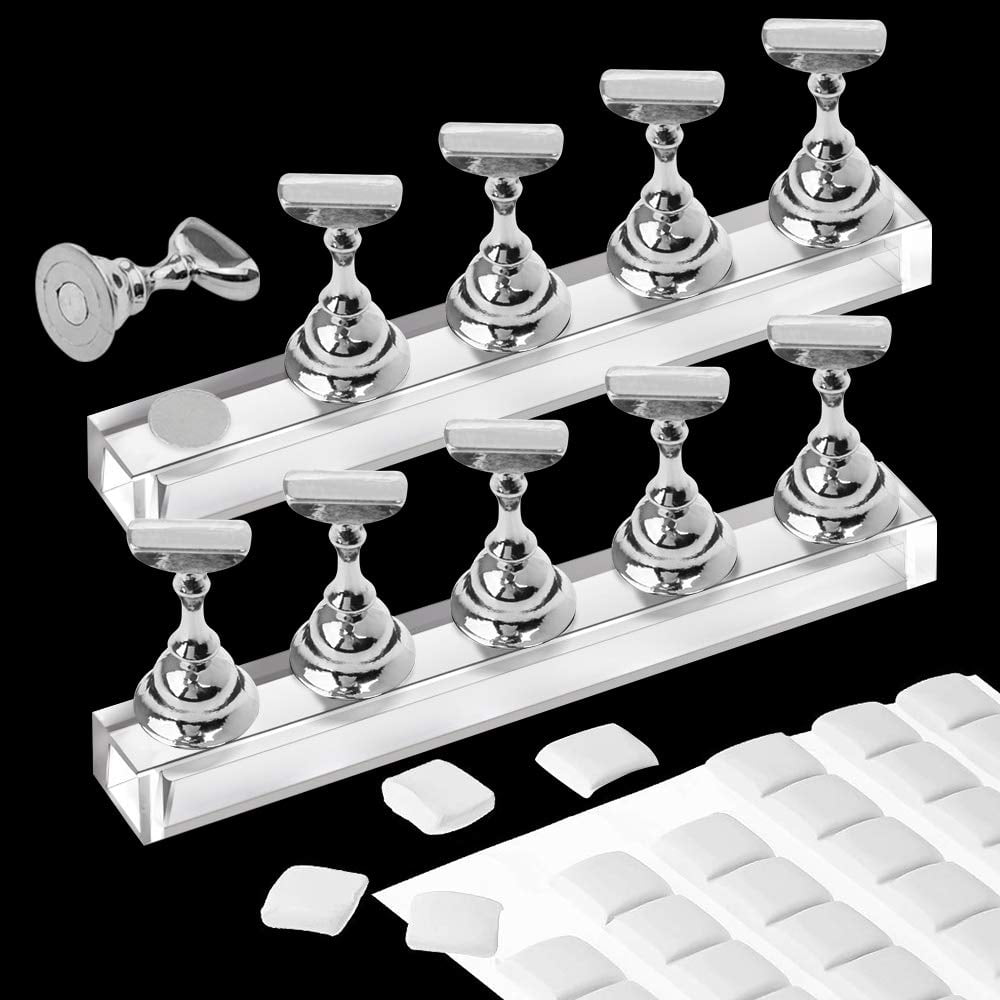 2 Set Acrylic Nail Stand for Painting Nails Press On, Fake Nail Tip ...