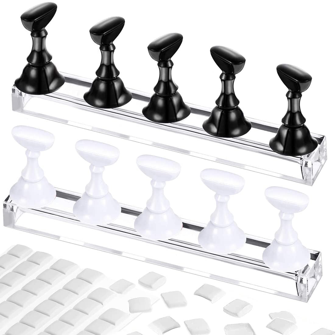 2 Set Acrylic Nail Stand with Putty,Nail Practice Display Stand for ...