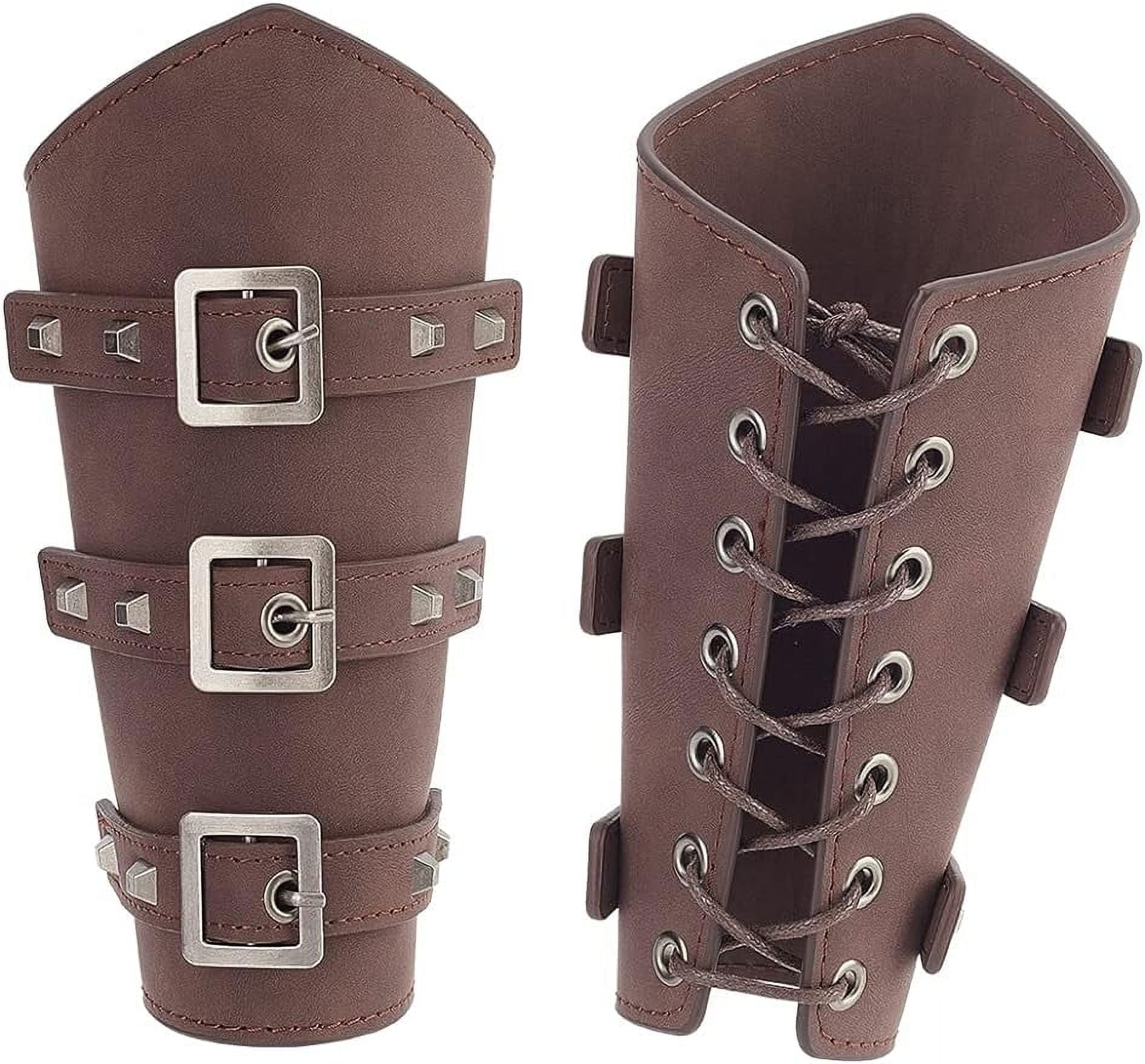 2 Set Adults Faux Leather Arm Guards 7.7x9.4x0.59" Medieval Leather ...