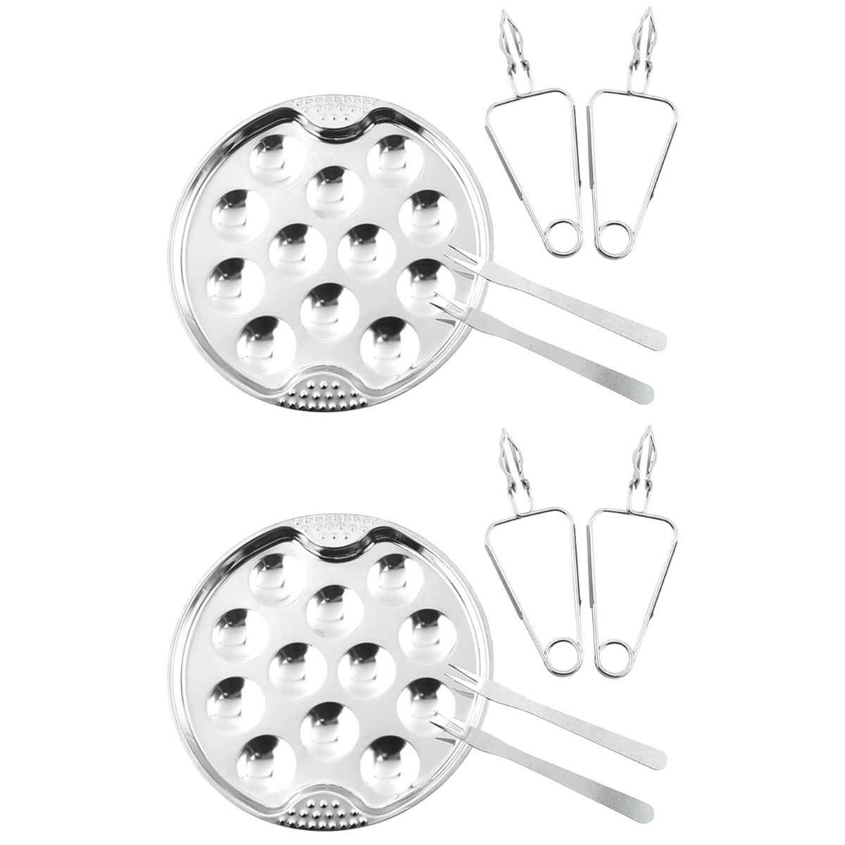 2 Set Baked Snail Plate Roasting Pan Baking Pans Baking Clamp Escargot ...