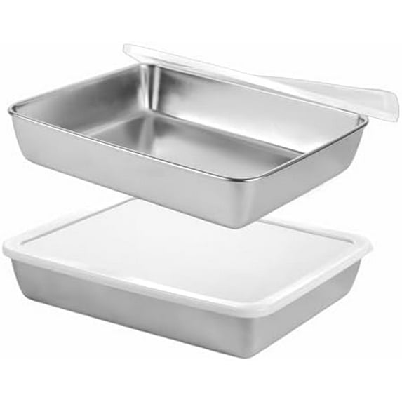 2 Set Baking Pan with Lid 12 x 9-inch Cake Cookie Cooking Sheets ...
